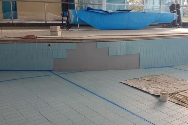 Torque Lock Structural Staples - Municipal Swimming Pool Crack Repair